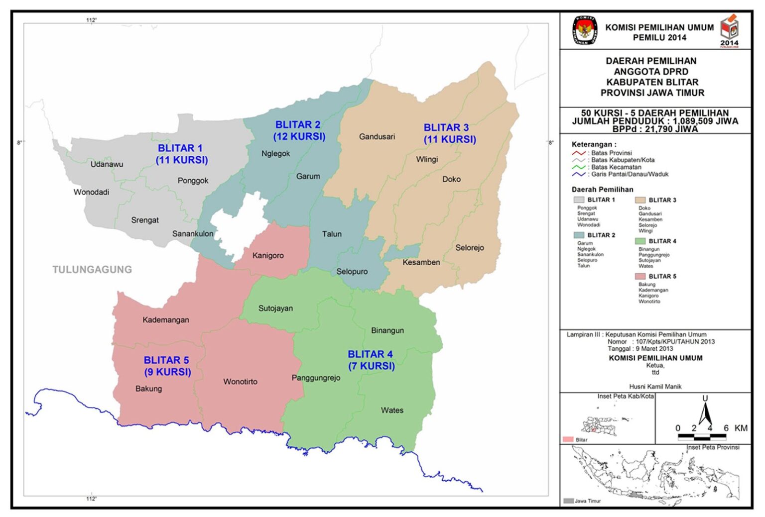 Daftar Kecamatan, Desa/Kelurahan, Kode Pos Blitar - sikambapang