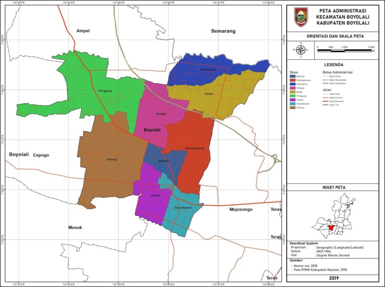 Daftar Kecamatan, Desa/Kelurahan, Kode Pos Boyolali - sikambapang